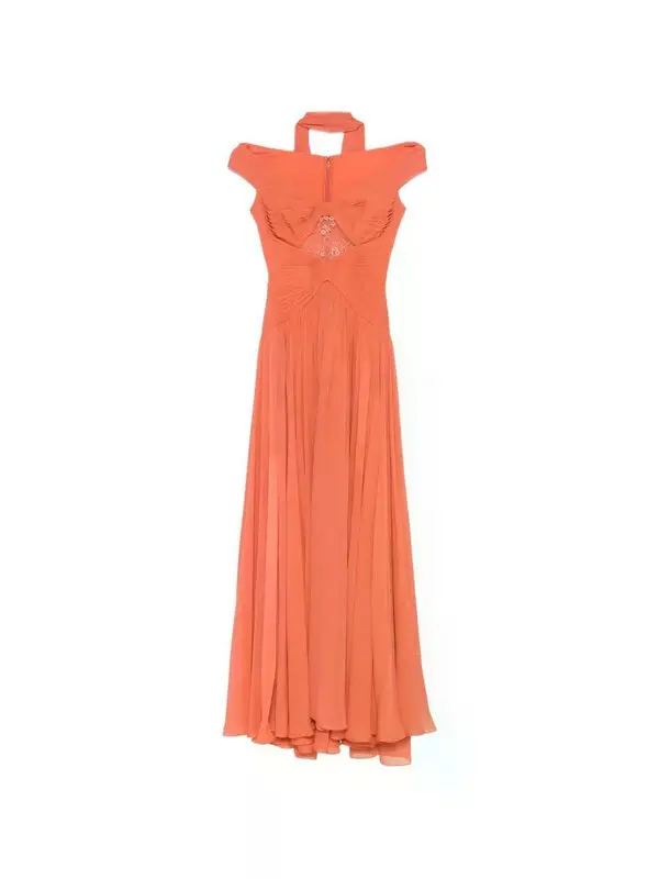 Elie Saab Embroidered Maxi Dress - Orange