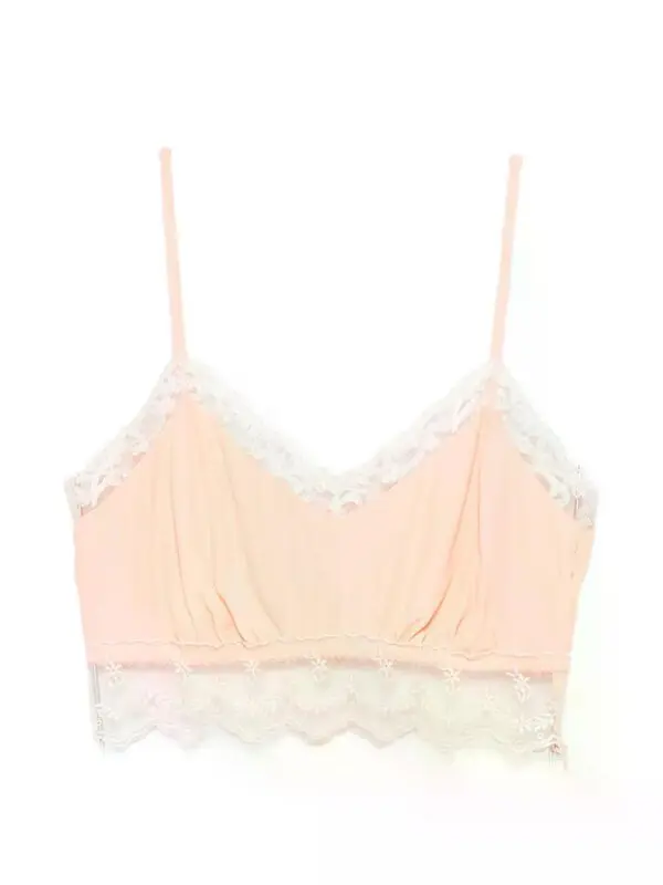Simone Rocha Lace-trimmed Crop Top - Orange