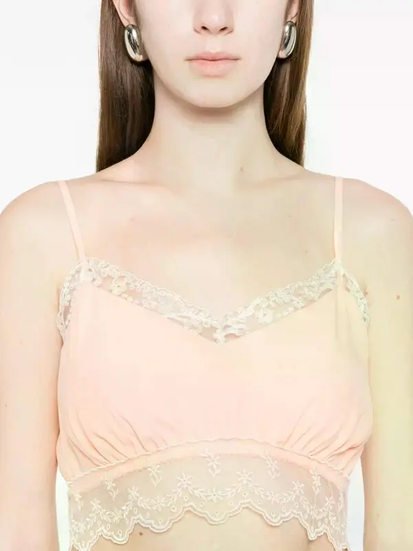 Simone Rocha Lace-trimmed Crop Top