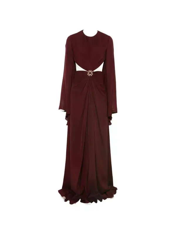 Elie Saab Cut-out Embellished Maxi Dress - Red