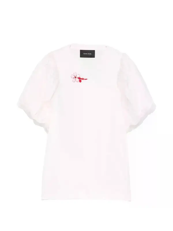 Simone Rocha Puff-sleeve Flower T-shirt - Pink