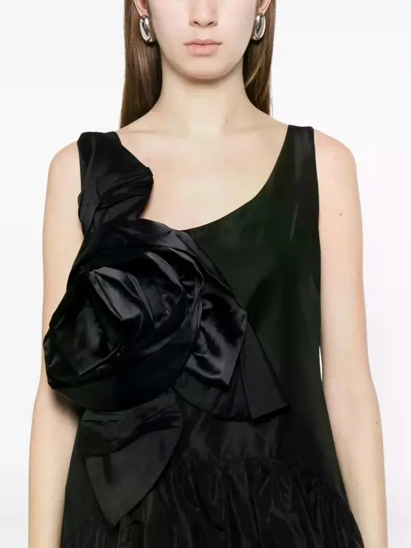 Simone Rocha Floral-appliqué Taffeta Top