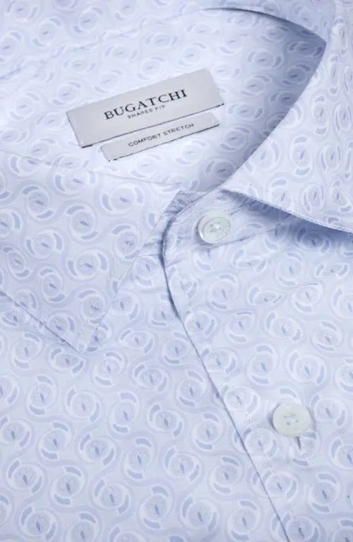 Bugatchi Alvin Shaped Fit Geo Print Button-up Shirt - Ice