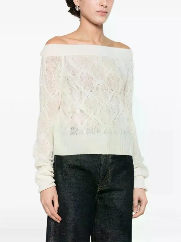 Ermanno Scervino Cable-knit Boat Neck Sweater