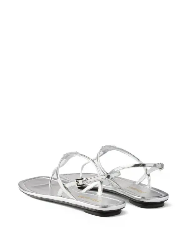 Prada Metal Buckle Thong Sandals