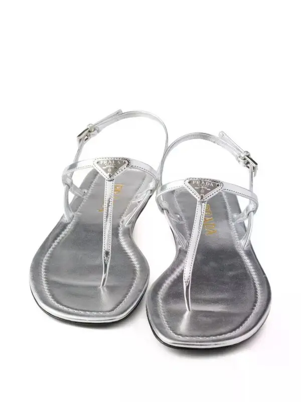 Prada Metal Buckle Thong Sandals