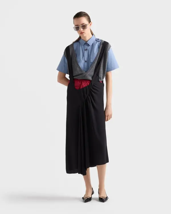 Prada Satin Sablé Dress With Suspenders