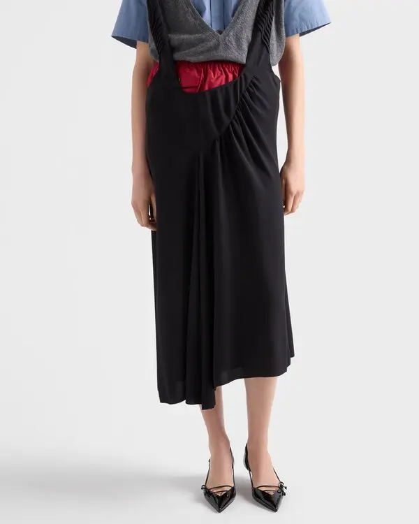 Prada Satin Sablé Dress With Suspenders