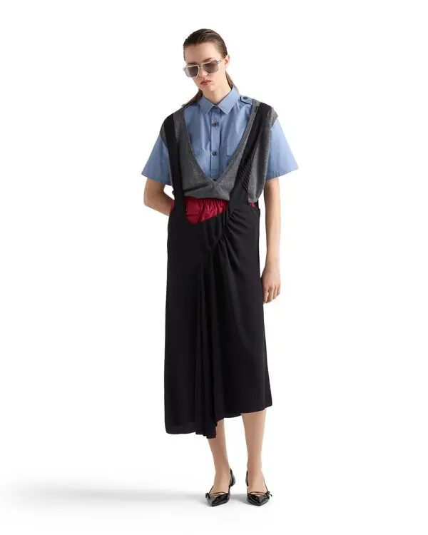 Prada Satin Sablé Dress With Suspenders