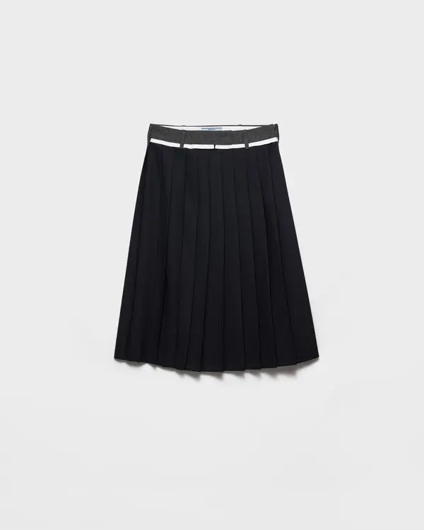 Prada Pleated Midi Skirt - Navy