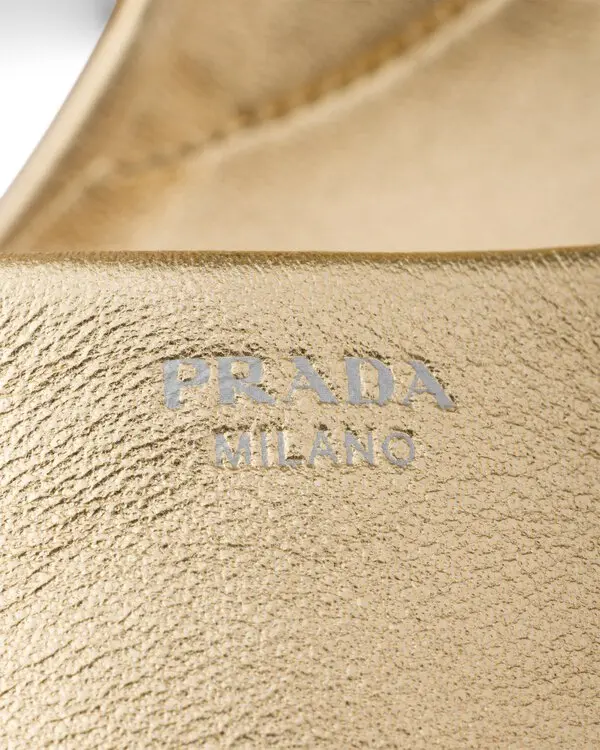 Prada Mordoré Nappa Leather Platform Sandals - Gold/silver
