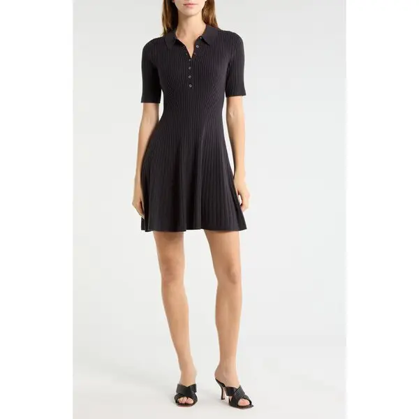 Paige Olie Ribbed Polo Dress - Midnight