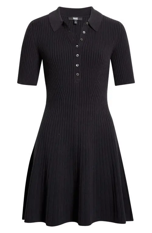 Paige Olie Ribbed Polo Dress - Midnight