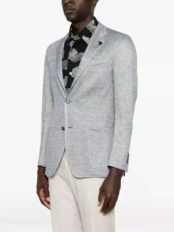 LARDINI Single-breasted Buttoned Blazer - Blue