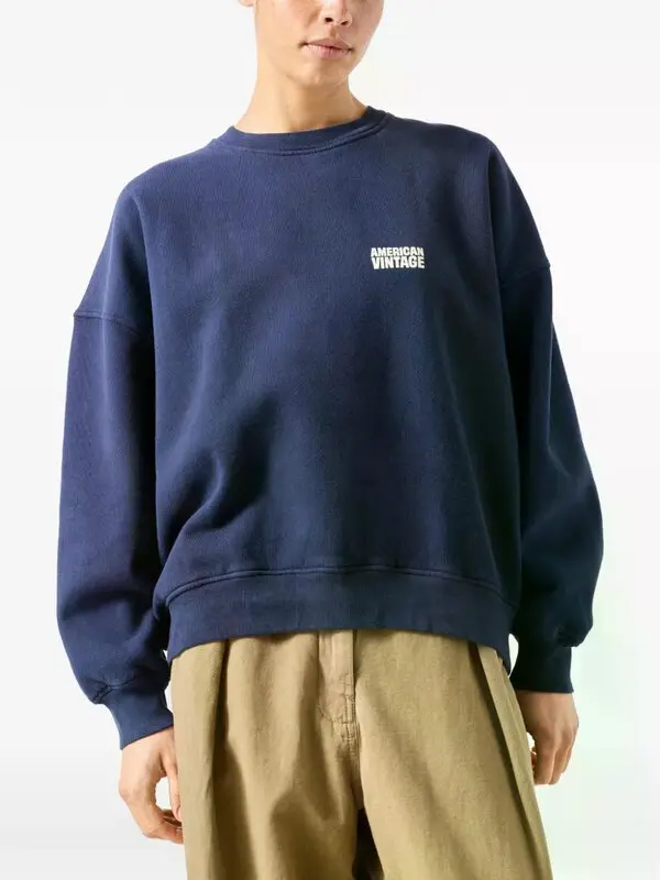 American Vintage Plizzy Long-sleeve Sweatshirt - Blue