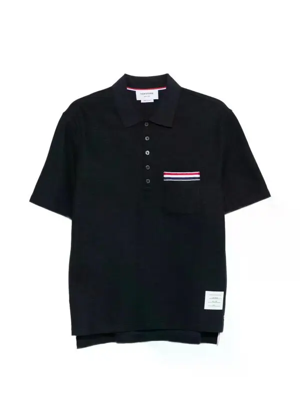 Thom Browne Logo-embroidery Polo Shirt - Blue