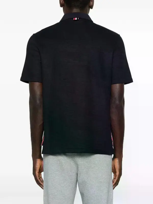 Thom Browne Logo-embroidery Polo Shirt - Blue