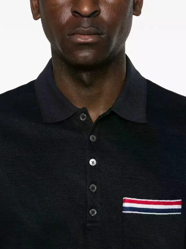 Thom Browne Logo-embroidery Polo Shirt - Blue
