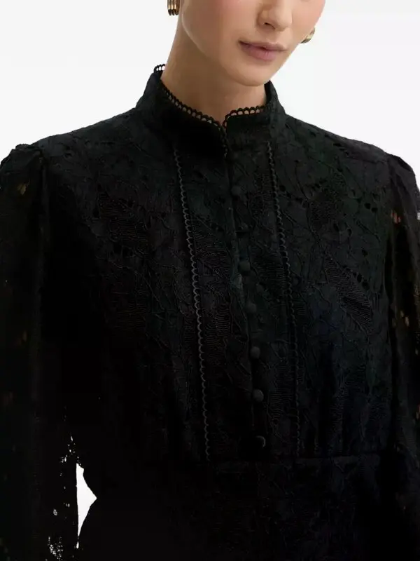 Bardot Lace Ruffled Dress