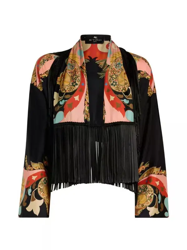 Etro Fringed Printed Silk Jacket