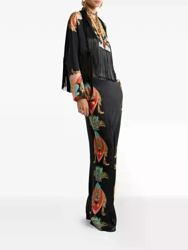 Etro Fringed Printed Silk Jacket