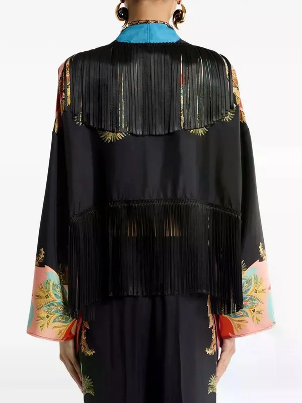 Etro Fringed Printed Silk Jacket