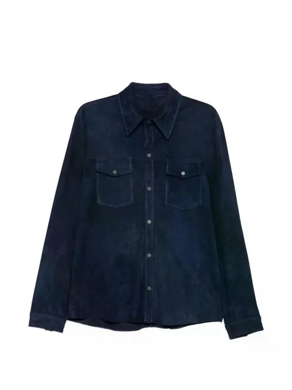 SALVATORE SANTORO Suede Shirt Jacket - Blue