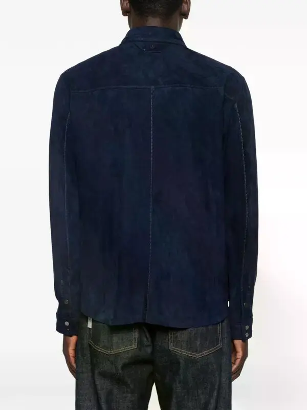 SALVATORE SANTORO Suede Shirt Jacket - Blue