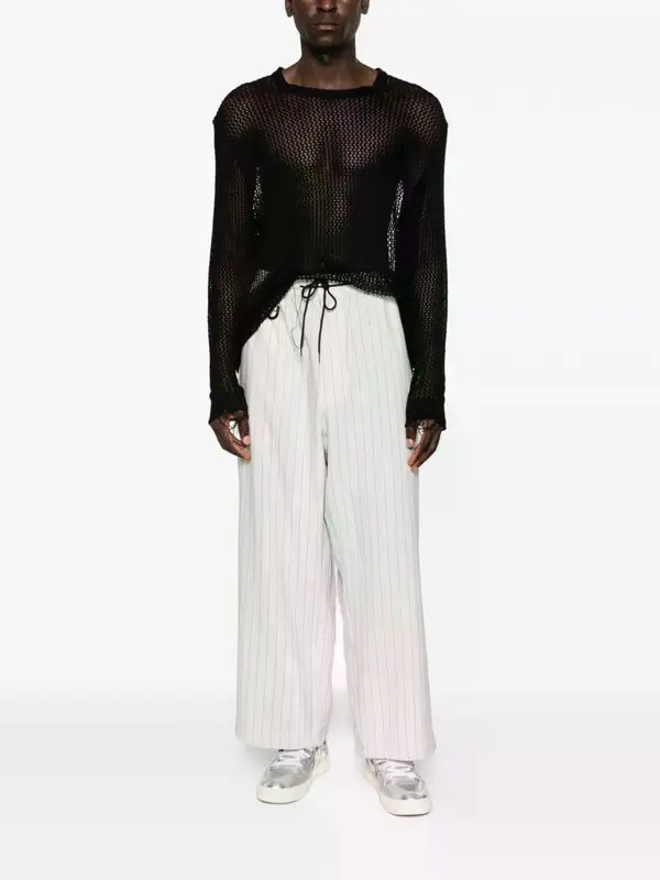 Y3 Striped Drawstring Trousers - Neutrals