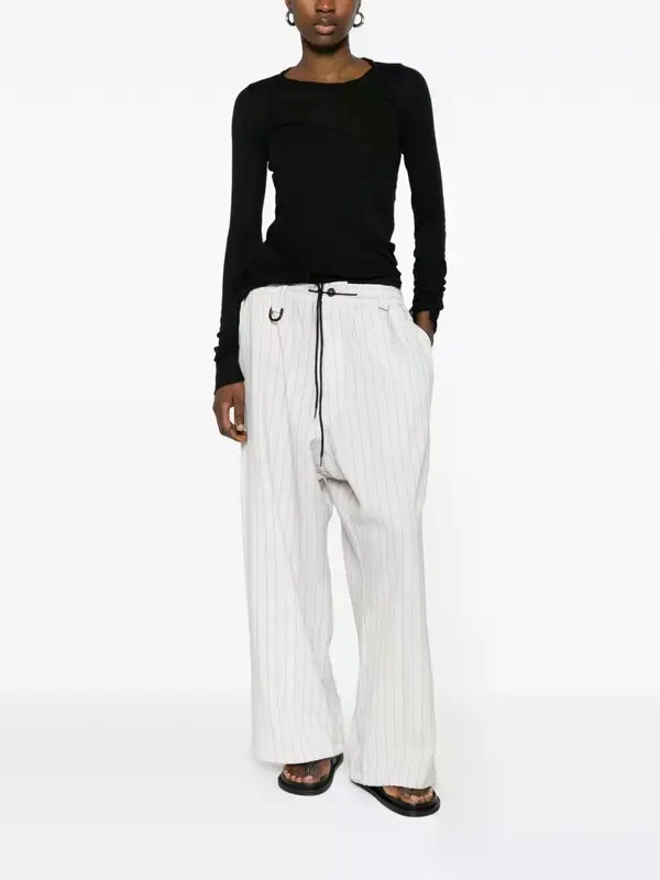 Y3 Striped Drawstring Trousers - Neutrals