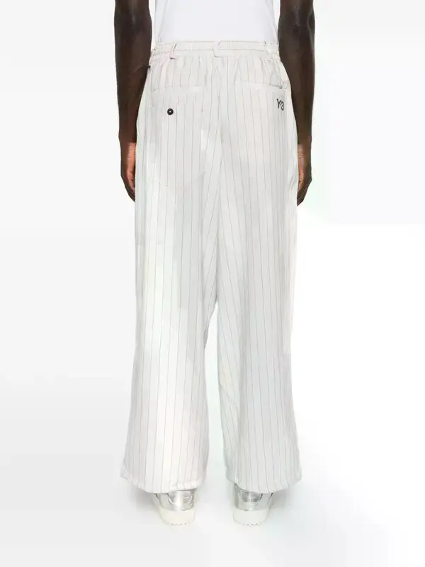 Y3 Striped Drawstring Trousers - Neutrals