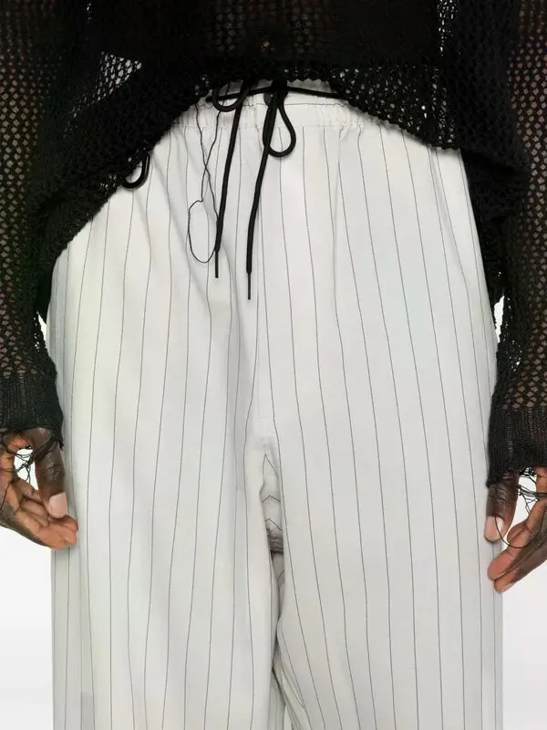 Y3 Striped Drawstring Trousers - Neutrals