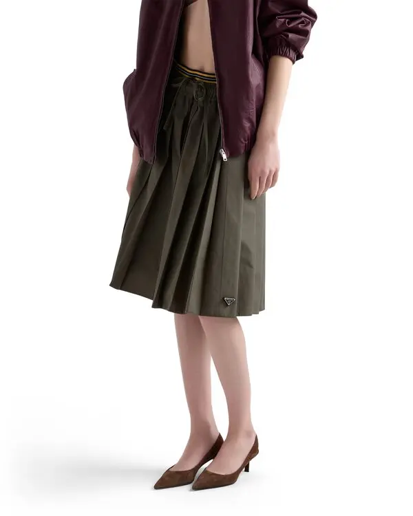 Prada Poplin Midi-skirt - Green