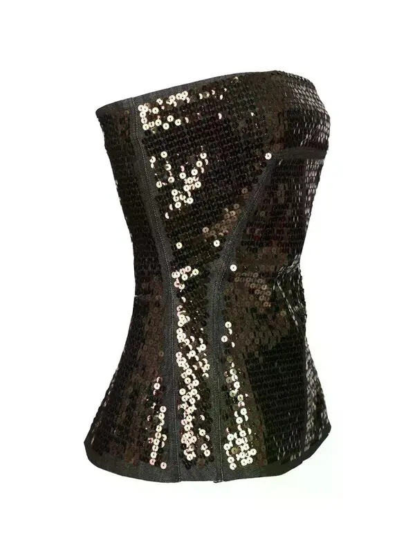 Rick Owens Sequin-embellished Panelled Bustier