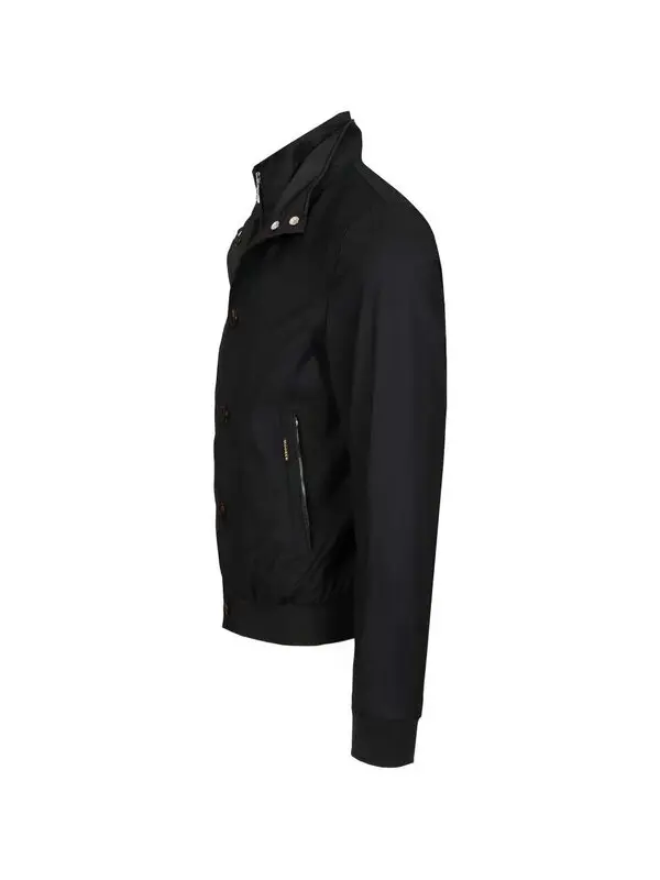 MOORER Buttoned Zip-fastening Jacket - Black
