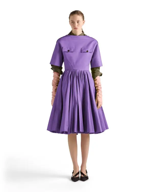 Prada Chino Fit And Flare Dress - Purple | Editorialist