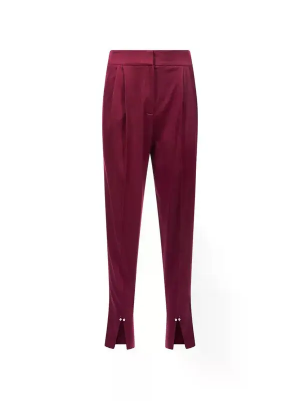 MIA PECULIAR Pleated Trousers With Pearl Detail