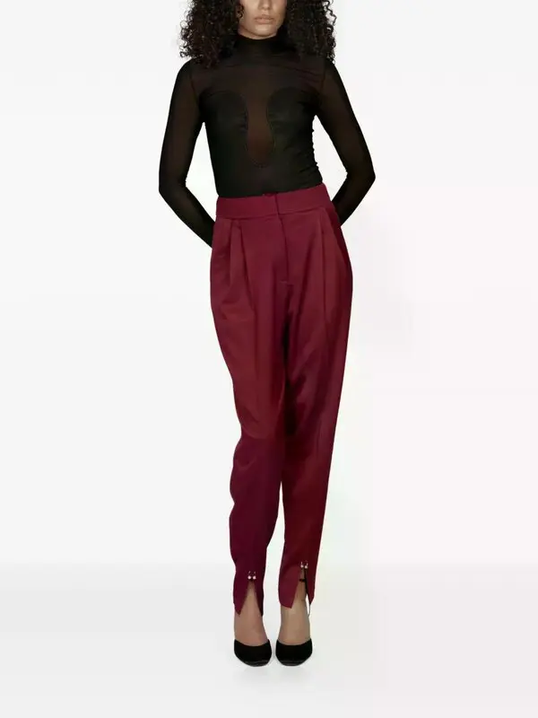 MIA PECULIAR Pleated Trousers With Pearl Detail