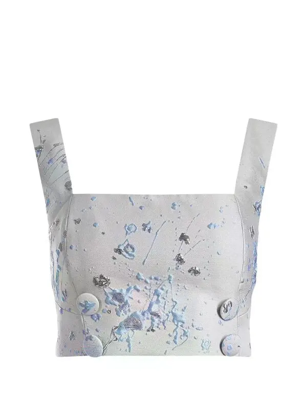 MIA PECULIAR Button-embellishment Top