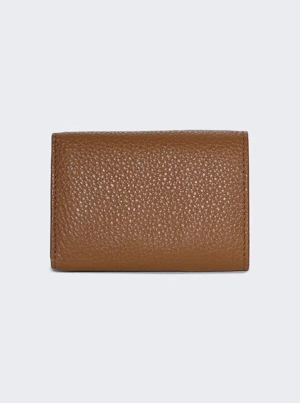 Miu Miu Small Leather Wallet Caramel And Petalo - Tan