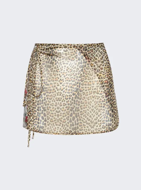 Roberto Cavalli Leopard And Floral Print Pareo - Brown
