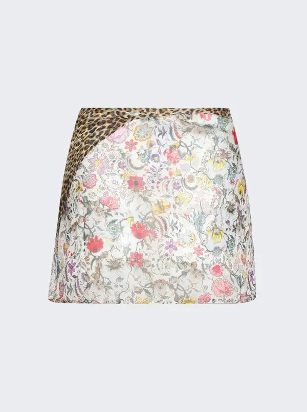 Roberto Cavalli Leopard And Floral Print Pareo - Brown
