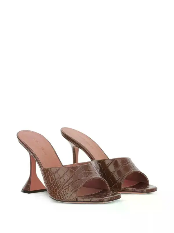 Amina Muaddi Lupita Embossed Leather Mules