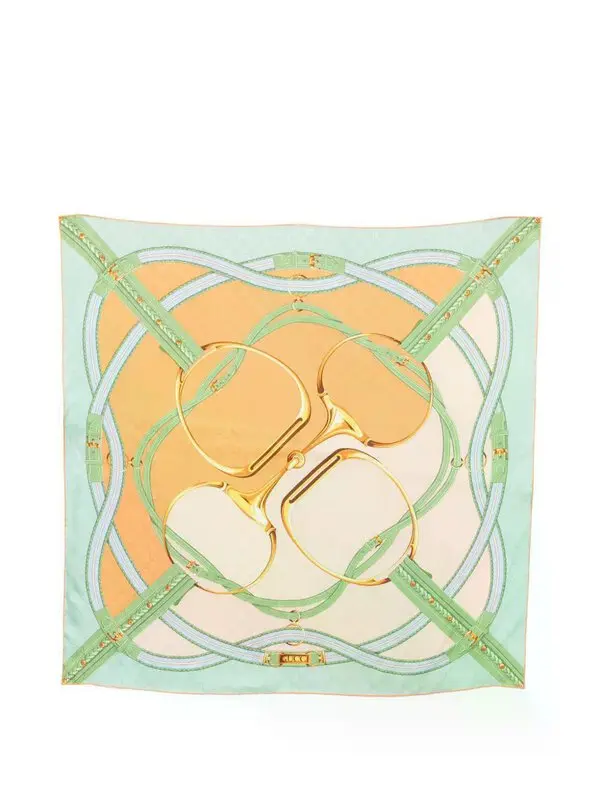 Gucci Gg-jacquard Silk Scarf - Green
