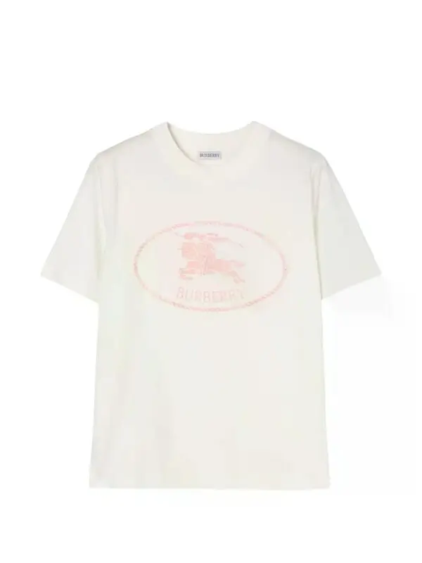 Burberry Knight Stamp Cotton T-shirt - Neutrals