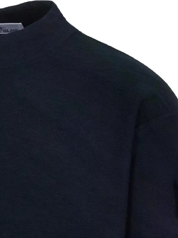 Stone Island Logo Patch High Neck Sweatshirt - Blue