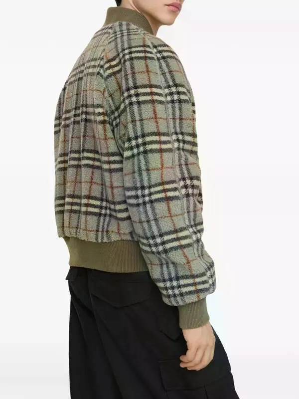 Burberry Reversible Nylon Bomber Jacket With Check Fleece