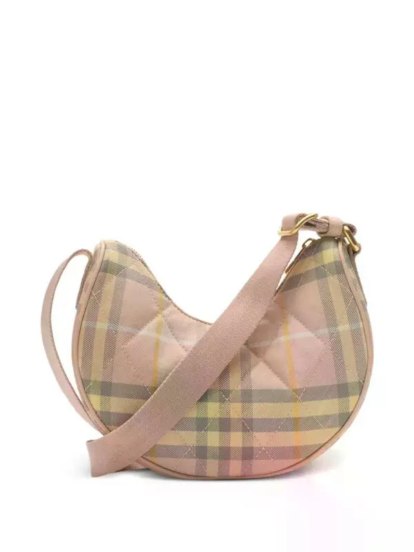 Burberry Quilted Horseshoe Crossbody Bag With Equestrian Knight Design - Pink