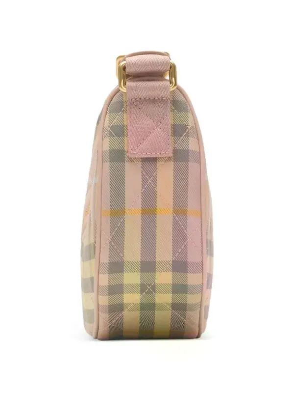 Burberry Quilted Horseshoe Crossbody Bag With Equestrian Knight Design - Pink