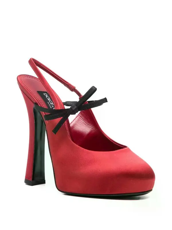 Dolce & Gabbana Bow-detail Slingback Heeled Pumps